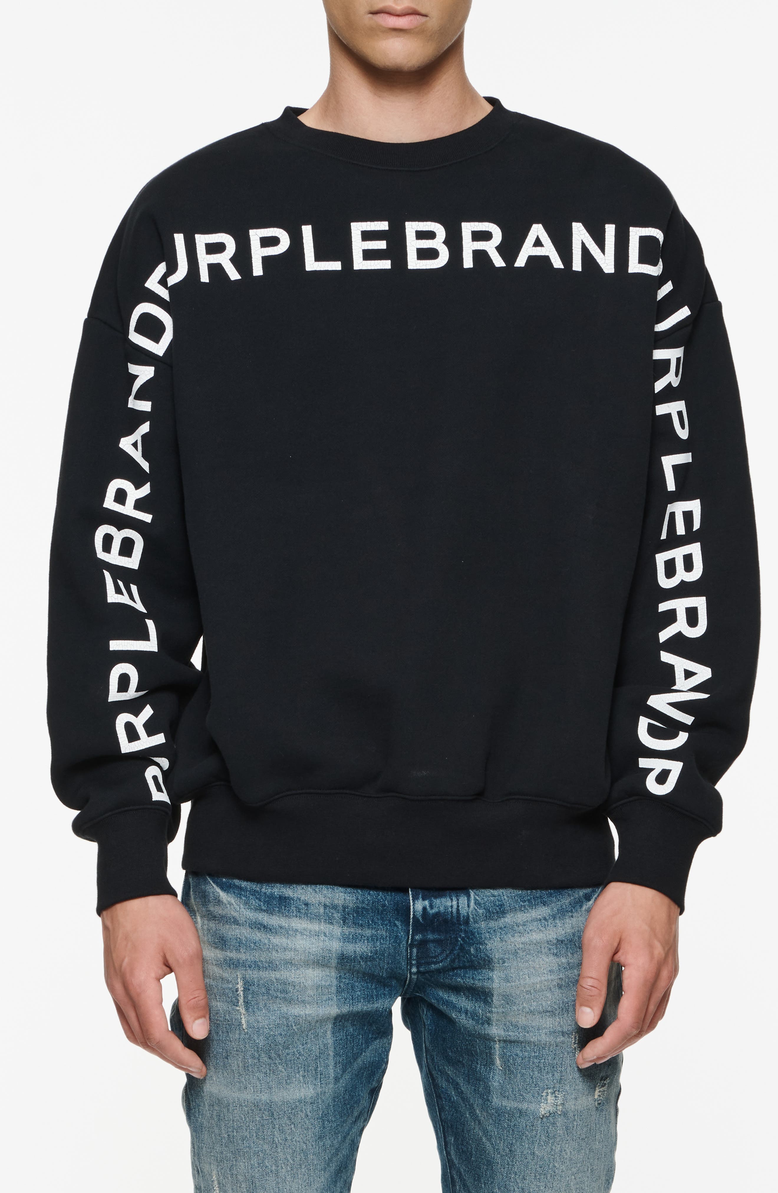 PURPLE BRAND Oversize Fleece Sweatshirt | Nordstromrack