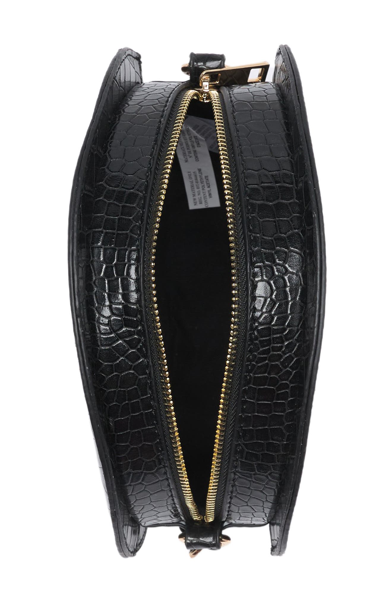 Street Level Croc Embossed Faux Leather Circle Bag | Nordstromrack