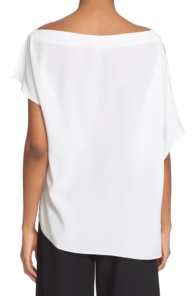 Tibi Asymmetrical Split Shoulder Silk Top | Nordstromrack