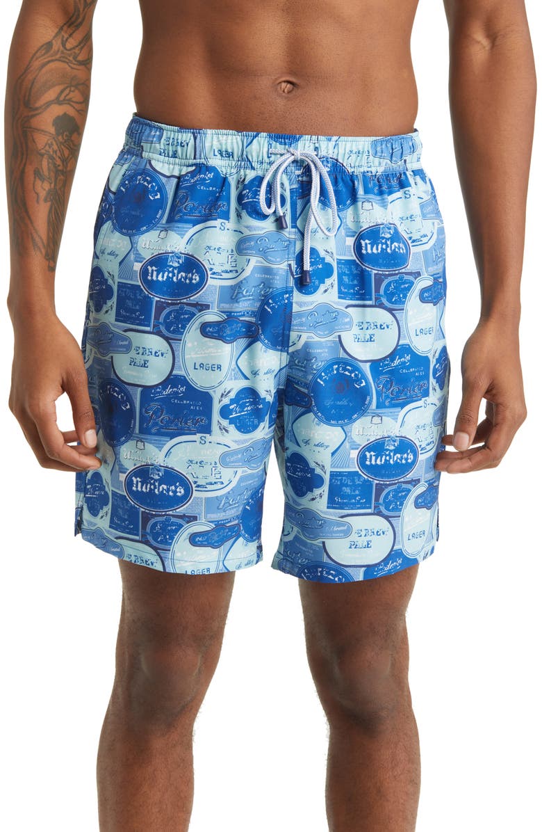 Peter Millar Vintage Beer Labels Swim Trunks | Nordstrom