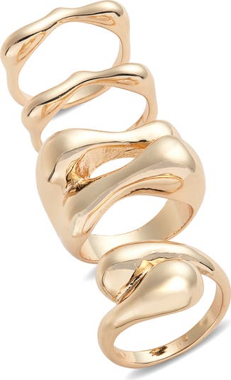 Open Edit Set of 4 Interlocking Rings | Nordstrom