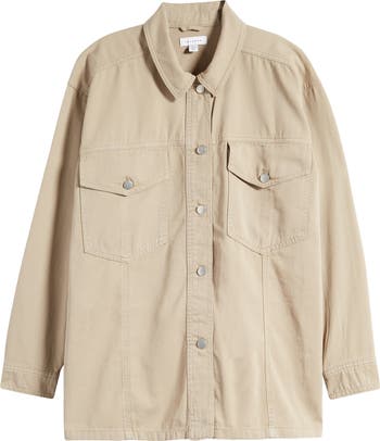 Topshop Cotton Button-Up Jacket | Nordstromrack