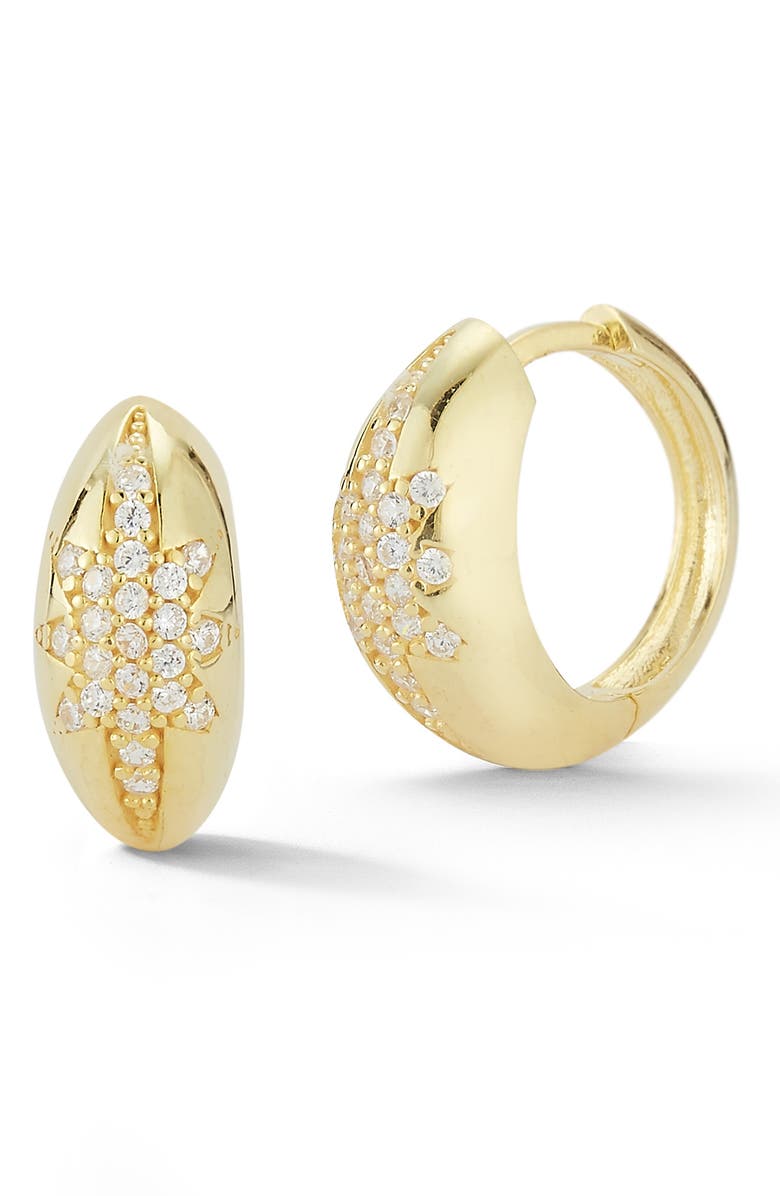 GLAZE JEWELRY Gold Vermeil Pave CZ Star Huggie Earrings | Nordstromrack