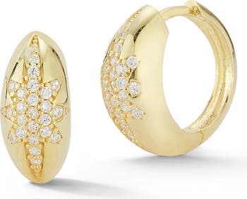 GLAZE JEWELRY Gold Vermeil Pave CZ Star Huggie Earrings | Nordstromrack