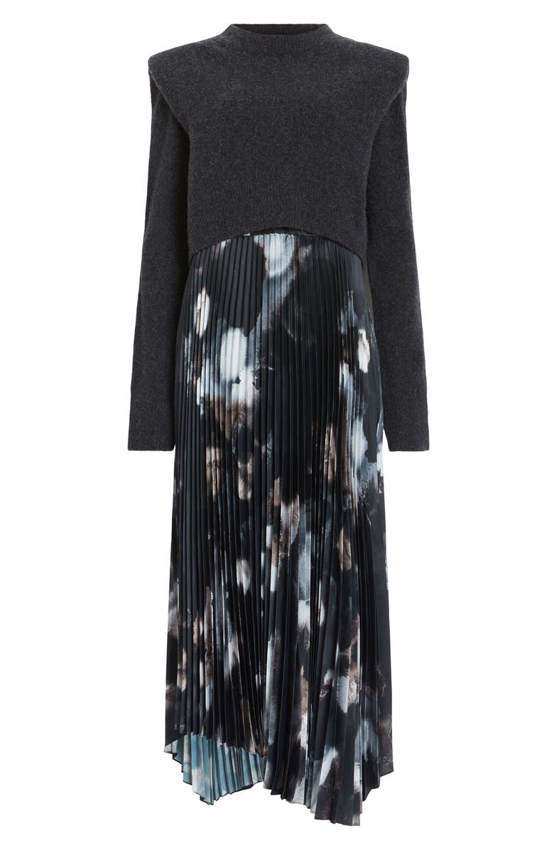 AllSaints Leia Mars Two-Piece Pleated Dress & Shoulder Pad Wool Blend ...