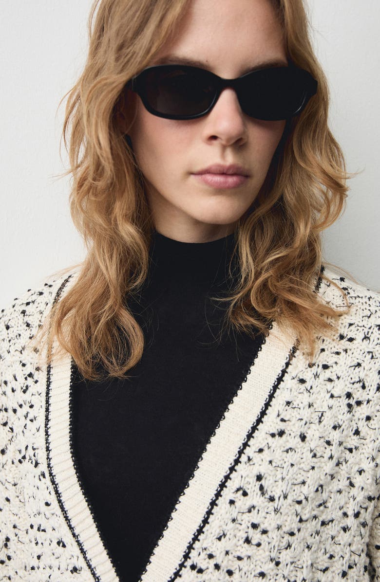 MANGO Flecked Oversize Cotton Blend Cardigan | Nordstromrack