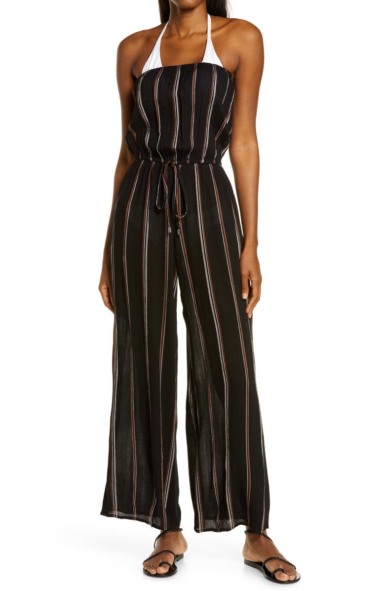 Elan Stripe Swim Cover-Up Jumpsuit | Nordstromrack