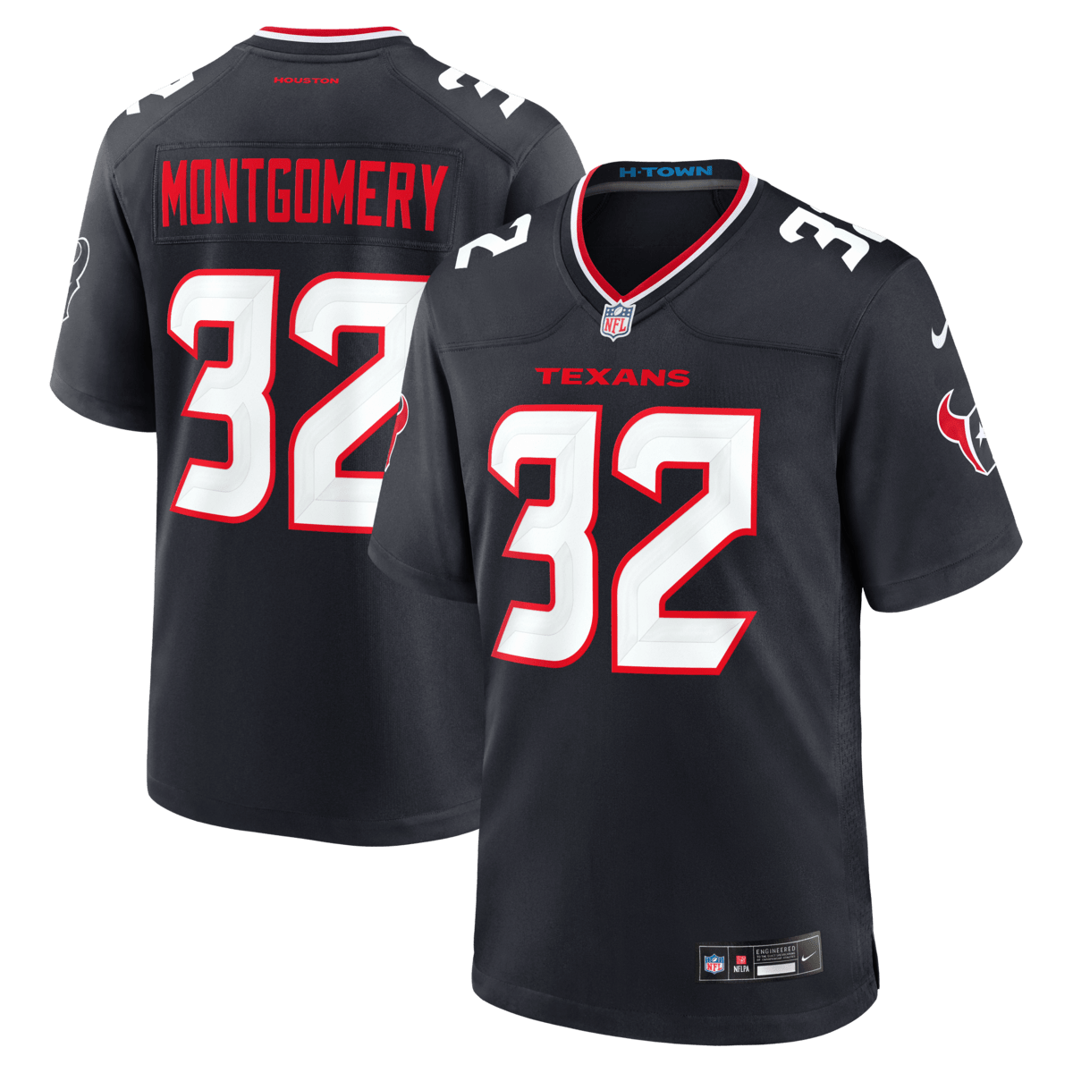 Nike Men's Nike David Montgomery Navy Houston Texans Game Jersey ...