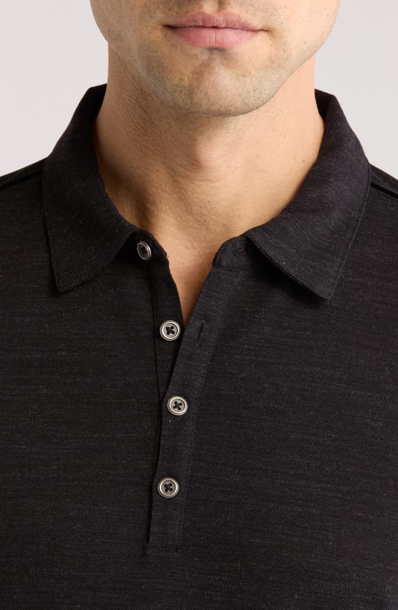 John Varvatos Maleo Regular Fit Long Sleeve Piqué Polo | Nordstromrack