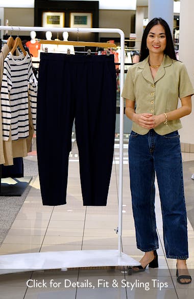 Eileen Fisher High Waist Ankle Barrel Leg Pants | Nordstrom