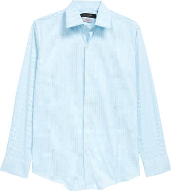 Andrew Marc Kids' Aqua Plaid Long Sleeve Button-Up Shirt | Nordstromrack