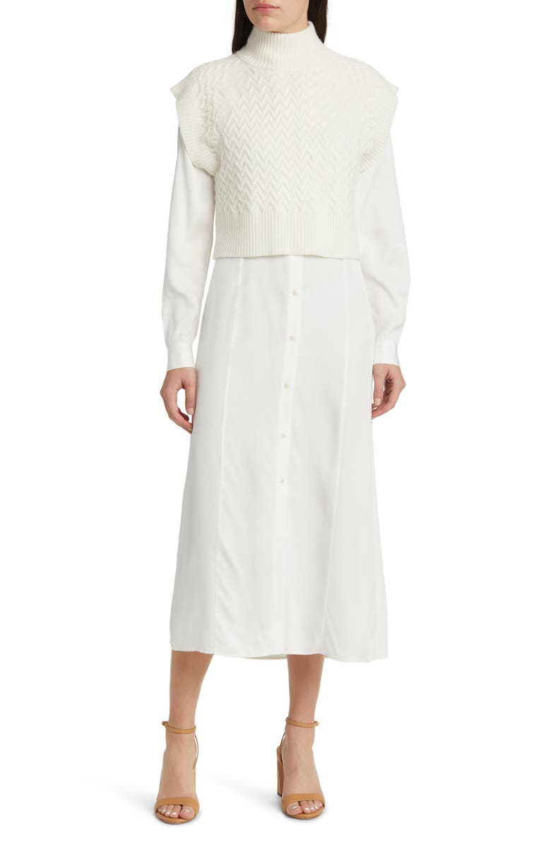 Ted Baker London Elsiiey Layered Look Long Sleeve Shirtdress ...