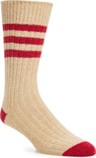 Drake's Stripe Donegal Merino Wool, Cashmere & Silk Boot Socks | Nordstrom