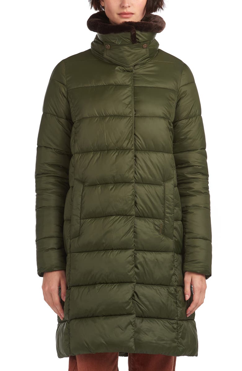 Barbour Teasel Faux Fur Trim Puffer Jacket | Nordstromrack