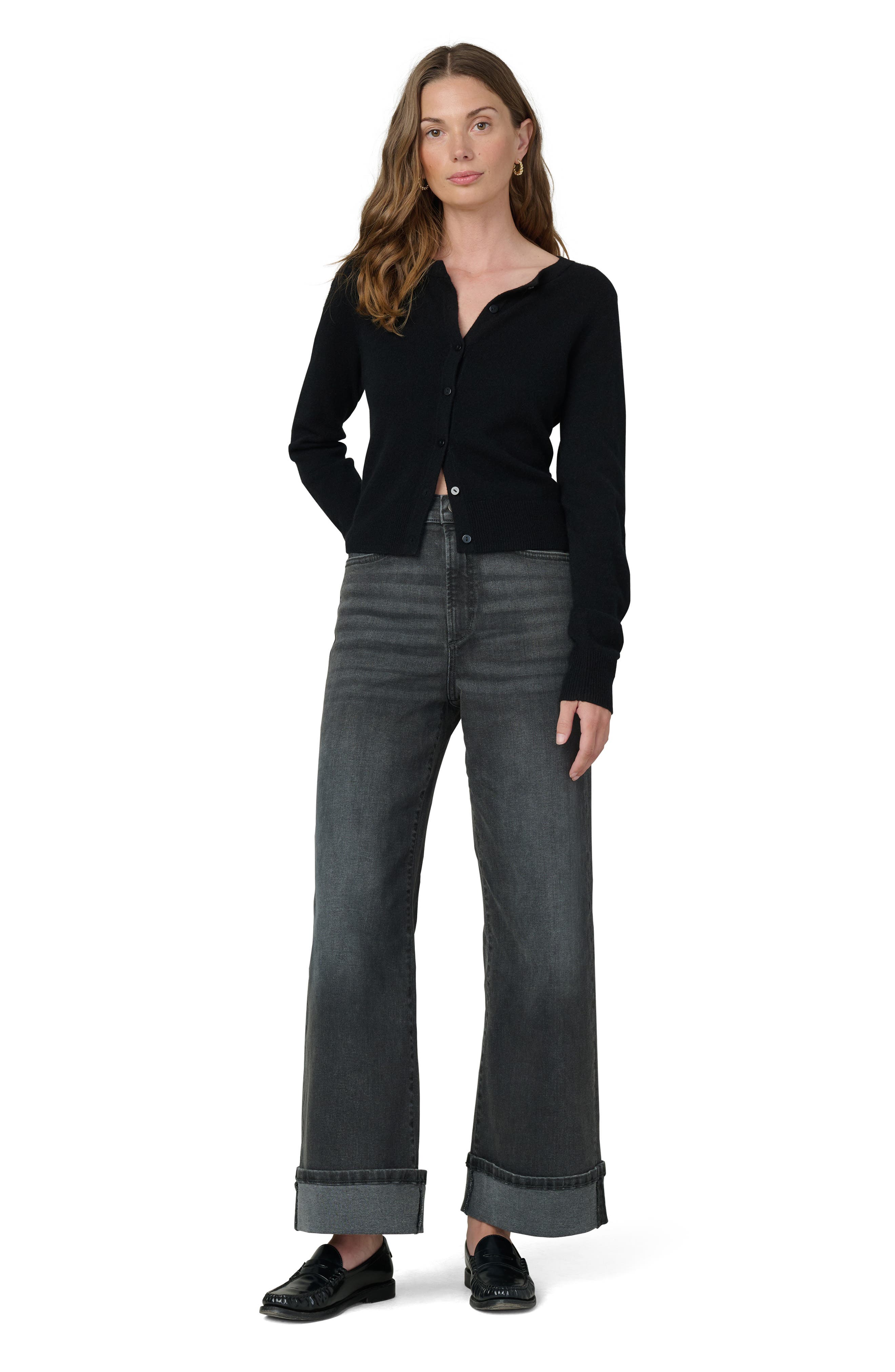 Joe's Cuffed High Waist Ankle Wide Leg Jeans | Nordstromrack