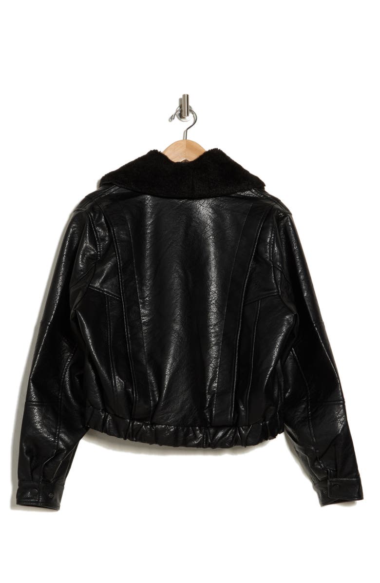 BLANKNYC In the Moment Faux Fur Collar Faux Leather Bomber Jacket ...