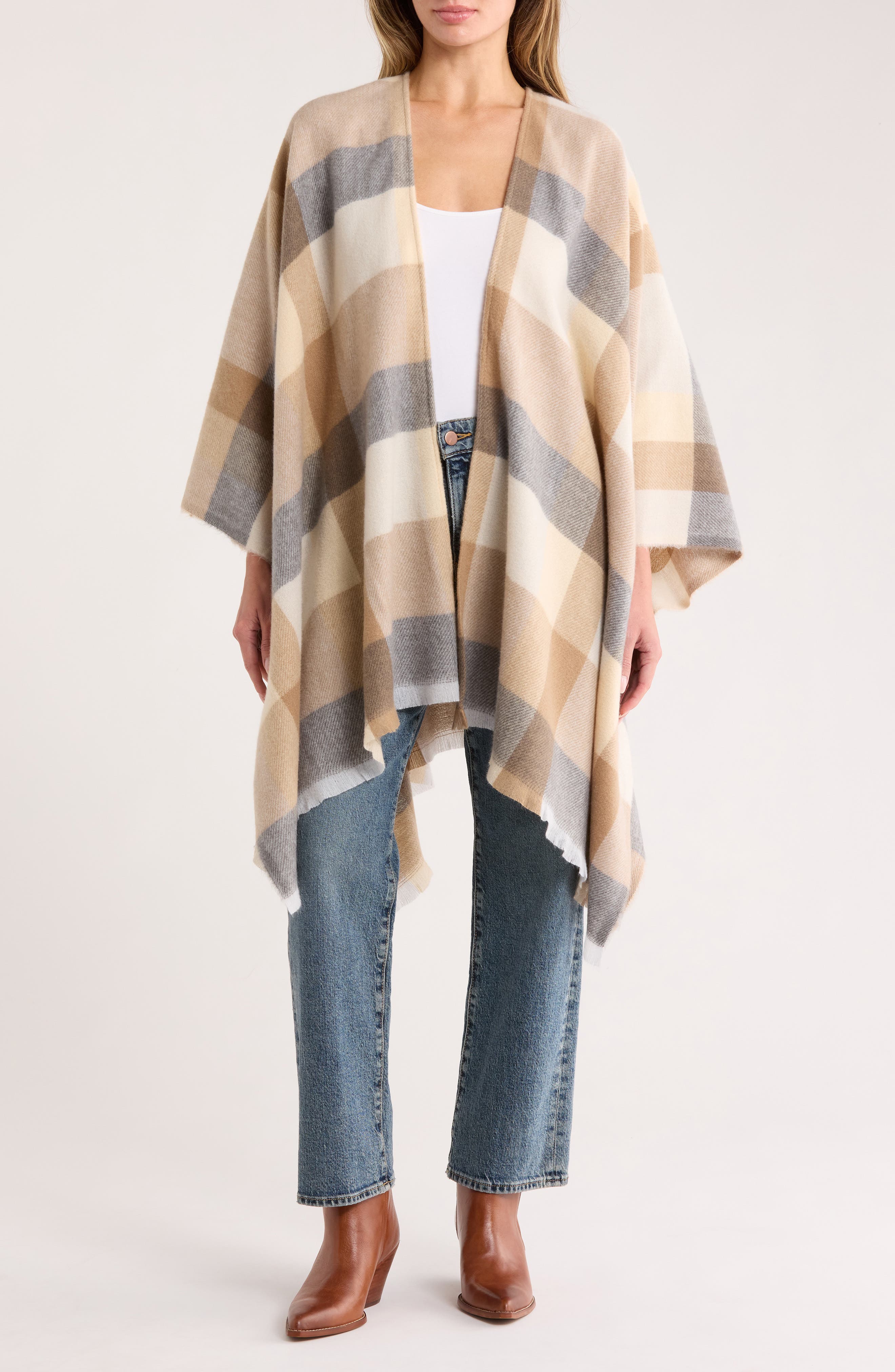 Lucky Brand Plaid Poncho (Women) | Nordstromrack