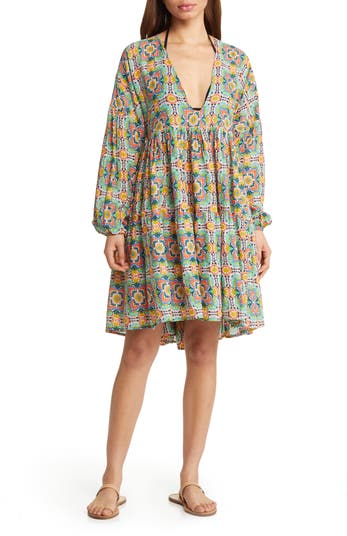 Boden Tiered Long Sleeve Beach Dress | Nordstromrack