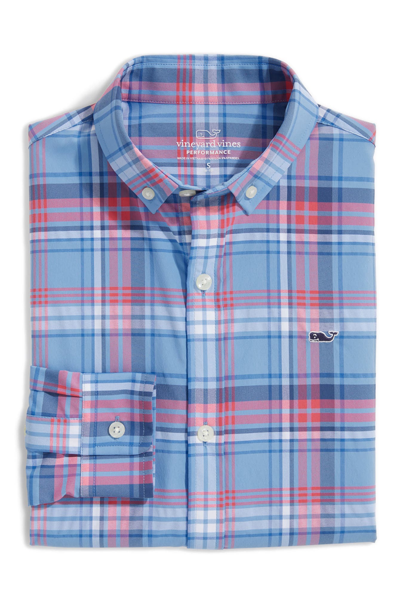 vineyard vines Kids' Gingham Check Button-Up Performance Shirt ...