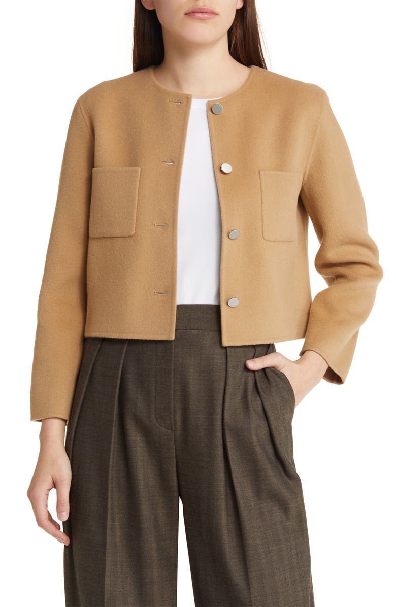 Theory New Divide Wool & Cashmere Crop Jacket | Nordstromrack