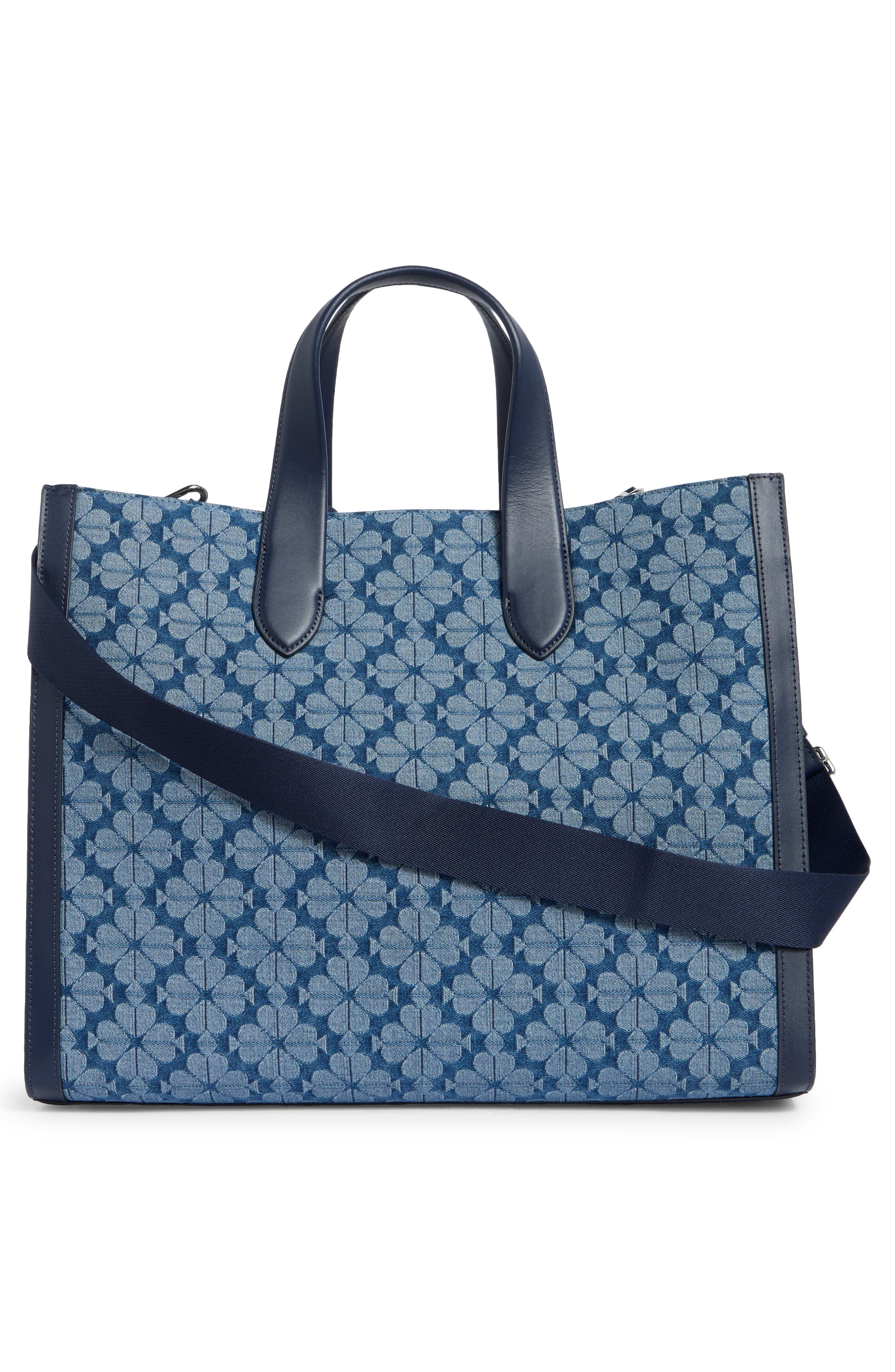 Kate Spade New York spade flower jacquard denim manhattan tote bag ...