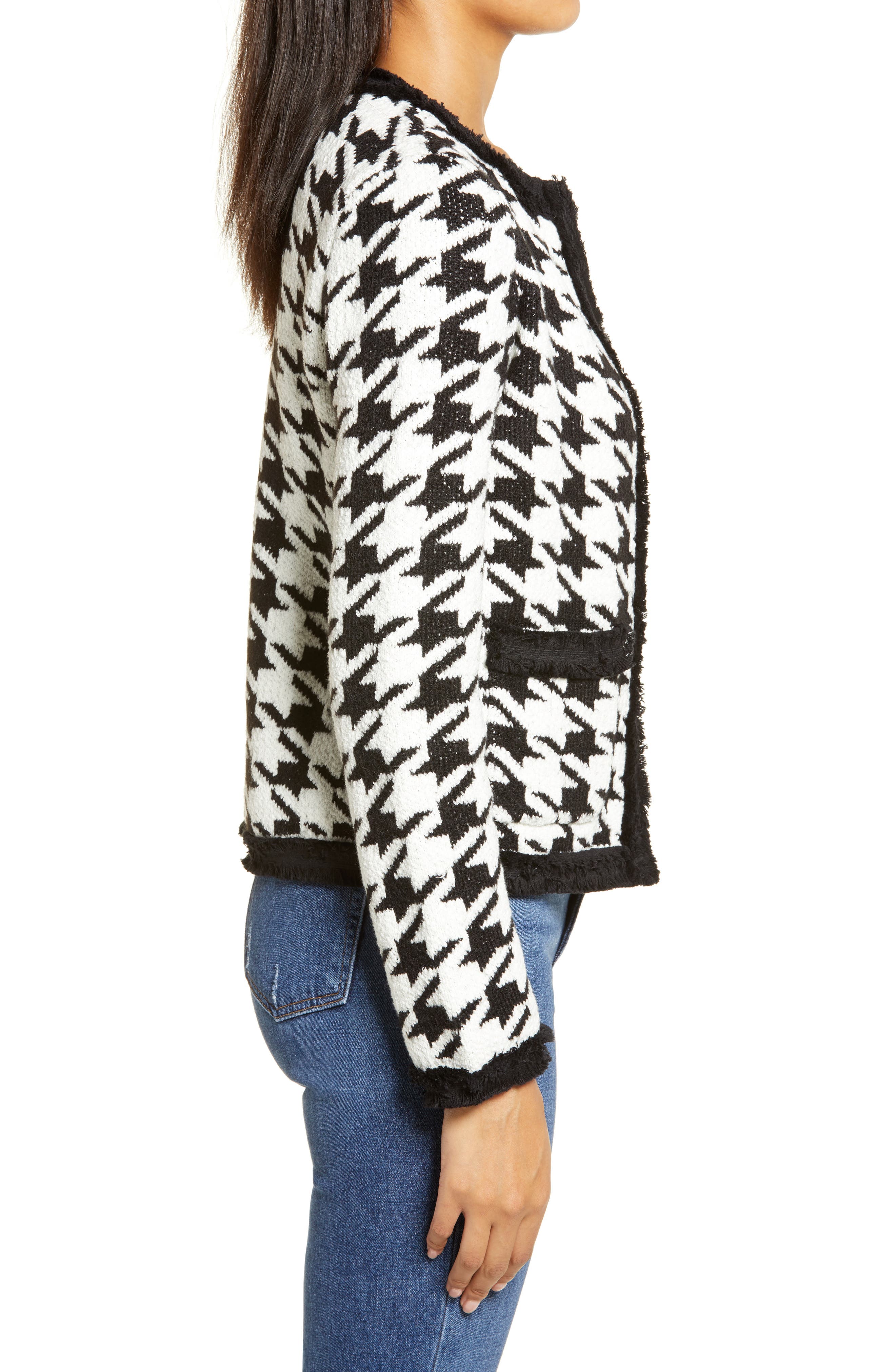 Halogen® Marl Houndstooth Knit Jacket | Nordstromrack