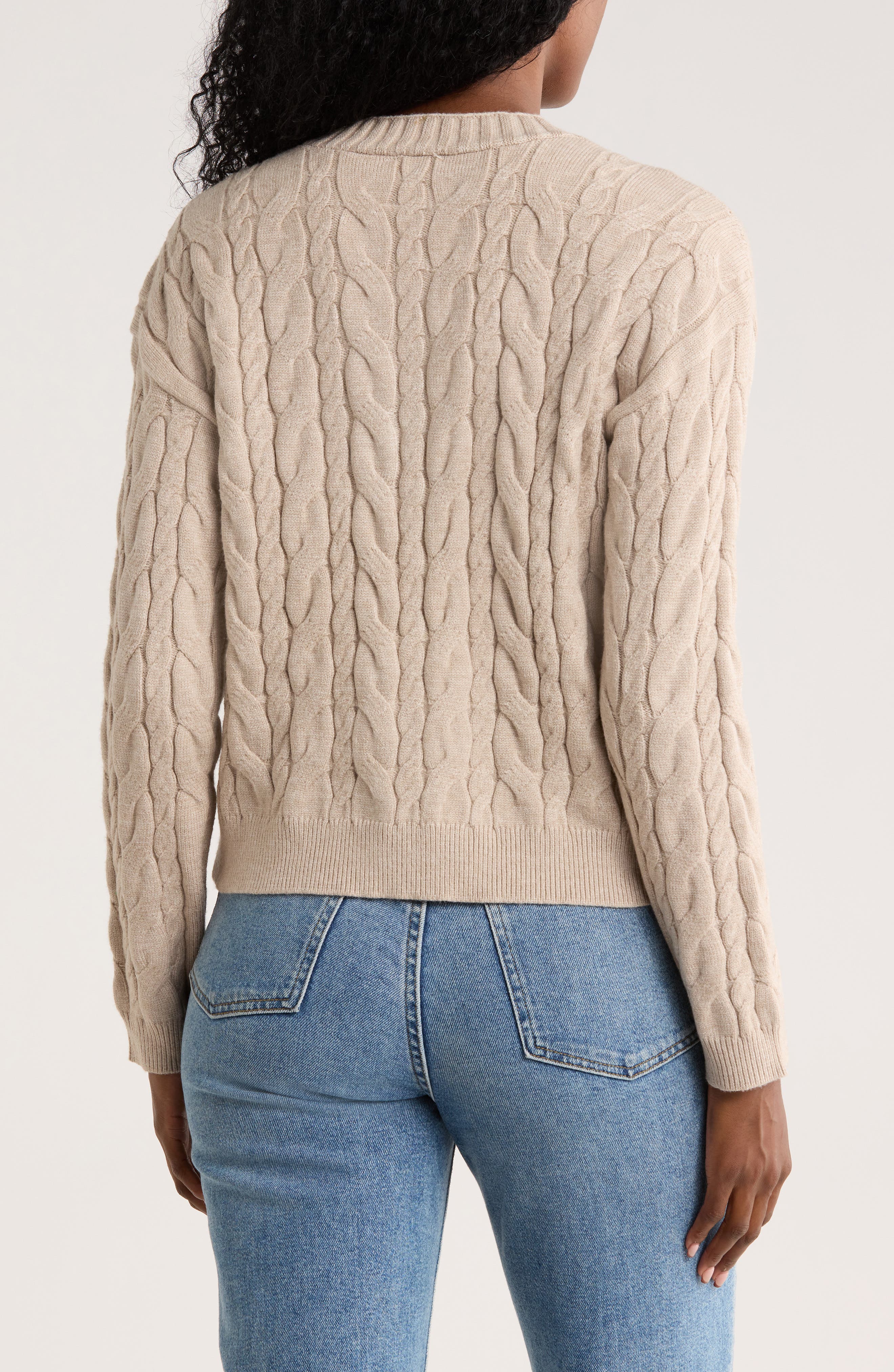 CYRUS Cable Knit Crop Cardigan | Nordstromrack