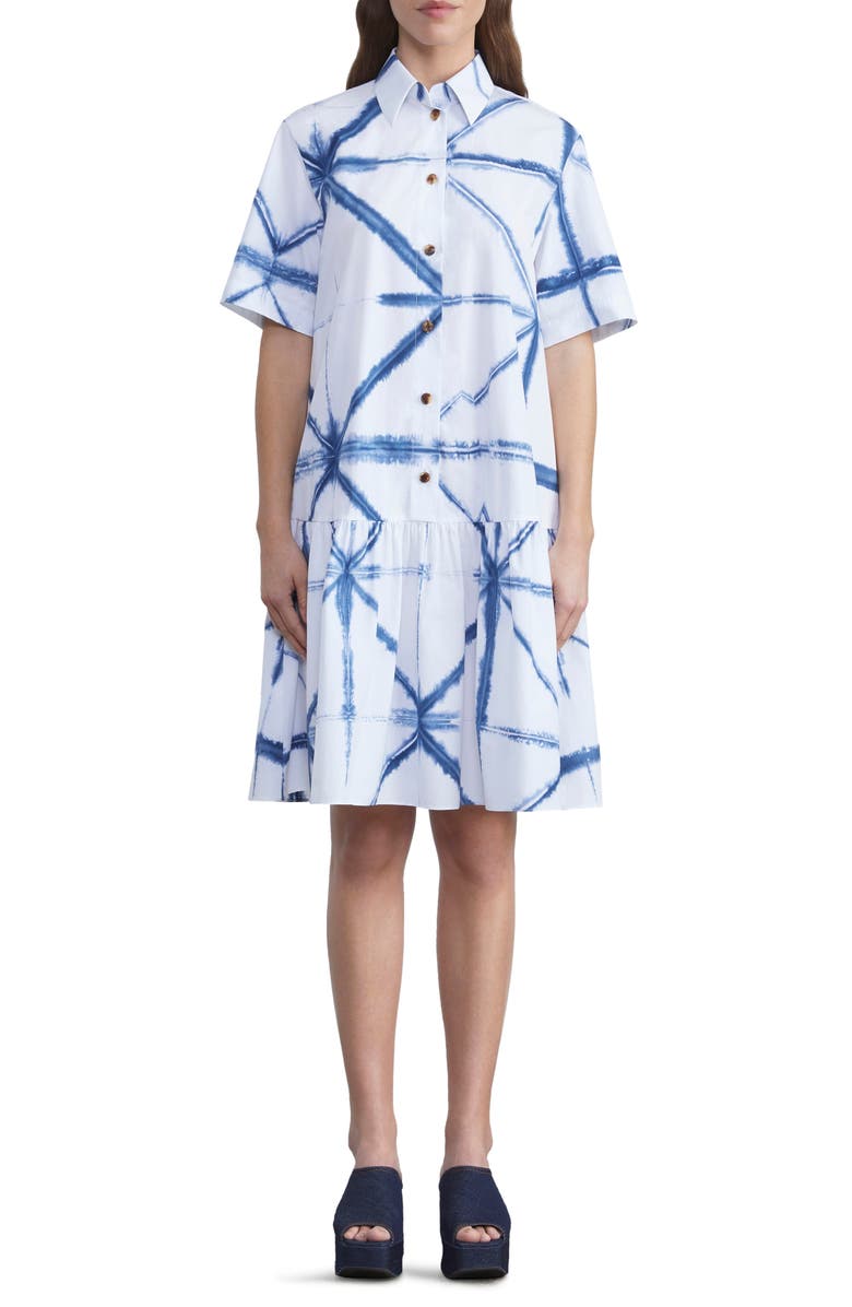 Lafayette 148 New York Troy Sunburst Shibori Cotton Poplin Shirtdress ...