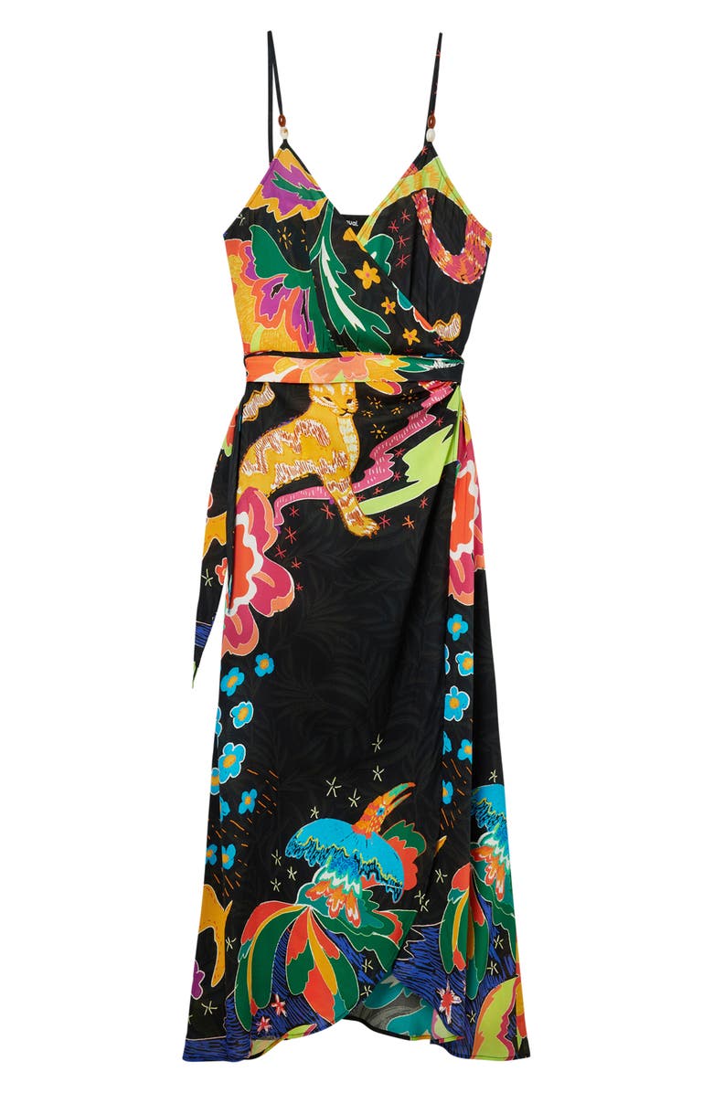Desigual Jungle Design Wrap Midi Dress | Nordstrom