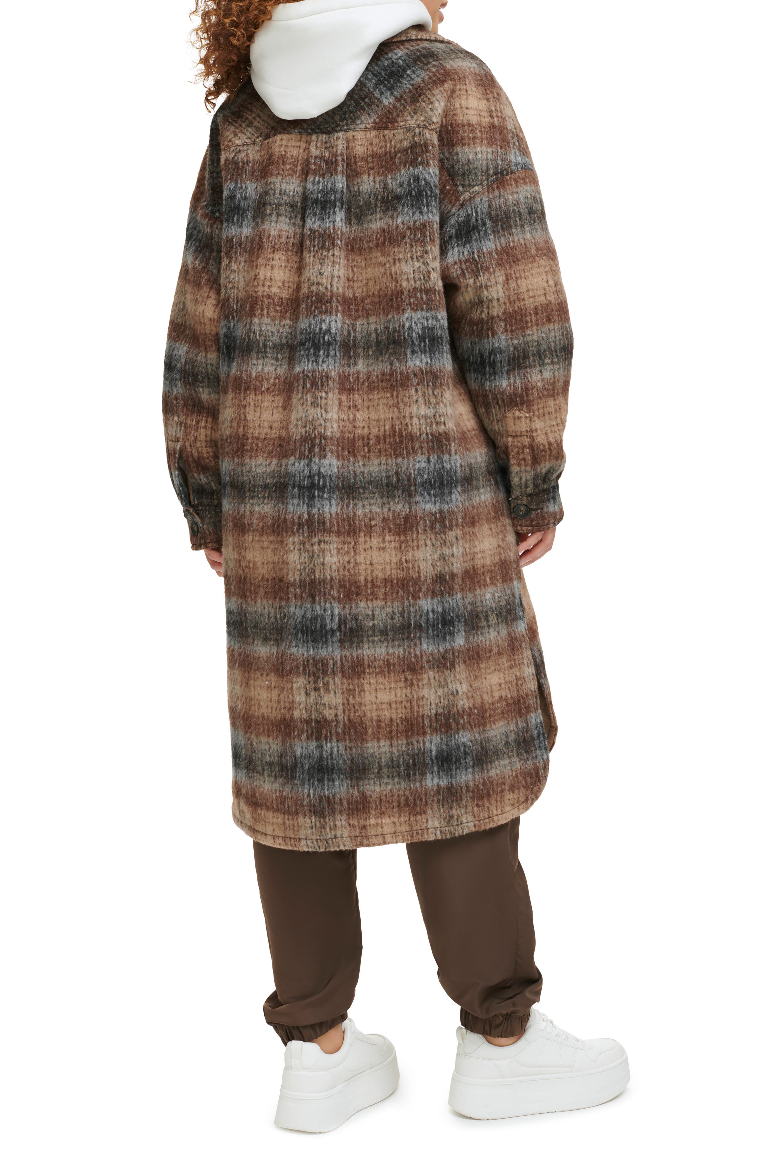 Levi's® Plaid Longline Coat | Nordstrom