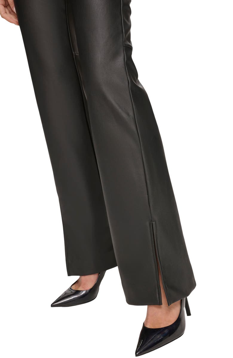 DKNY Slit Hem Flare Faux Leather Pants | Nordstrom