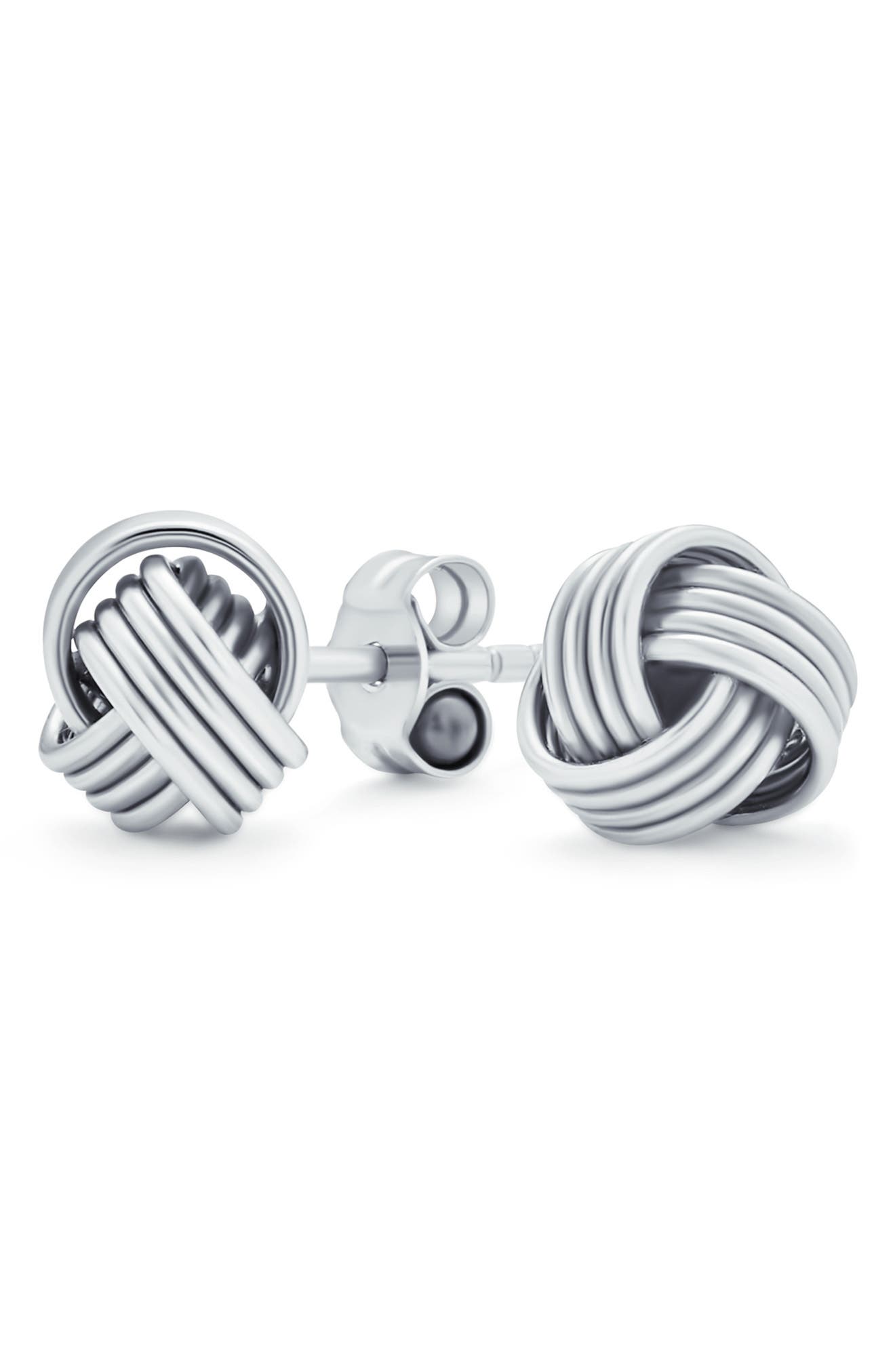 BLING JEWELRY Rose Gold Plated Sterling Silver Knot Stud Earrings ...