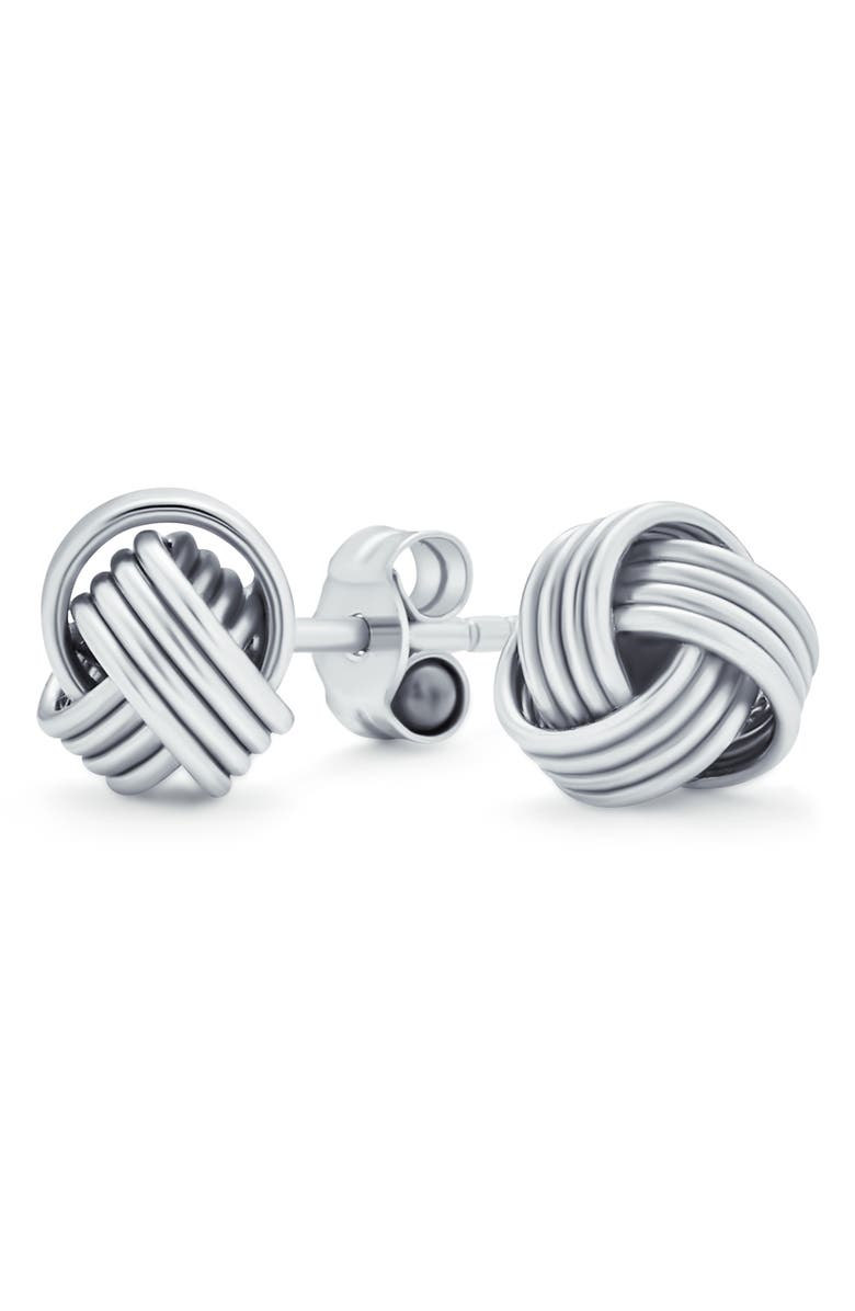 BLING JEWELRY Rose Gold Plated Sterling Silver Knot Stud Earrings ...