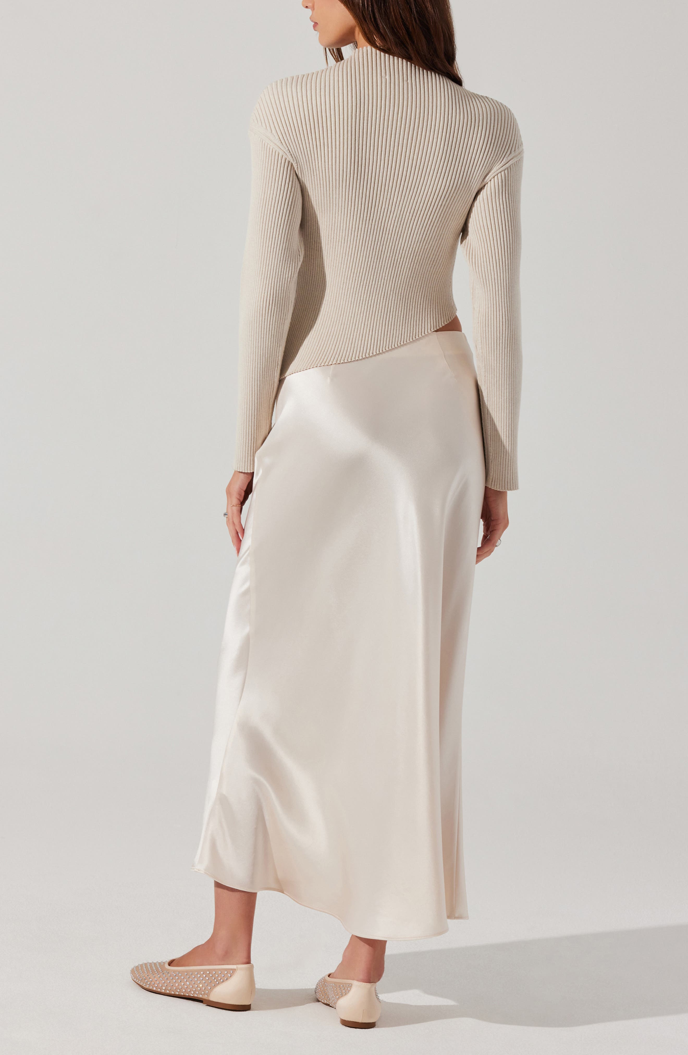 ASTR the Label Windey Satin Midi Skirt | Nordstromrack