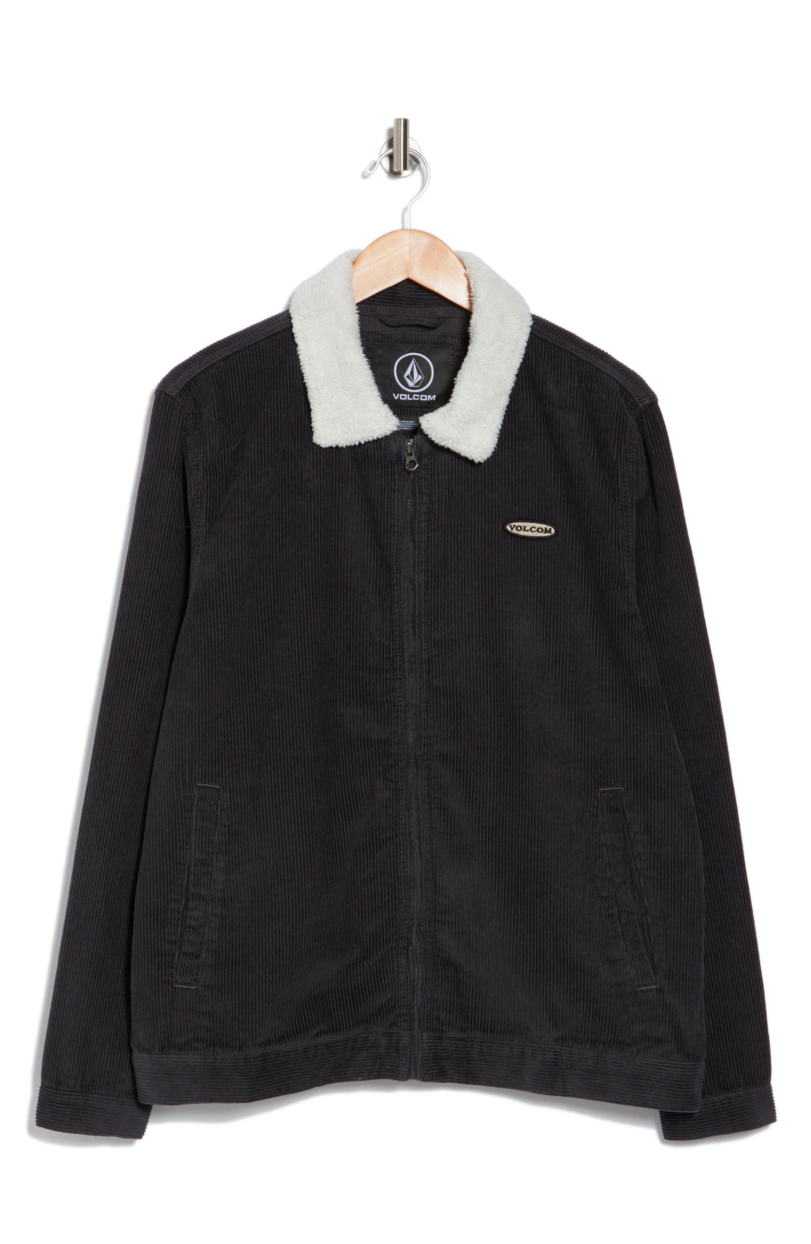 Volcom Halecrest Corduroy Trucker Jacket with Faux Shearling Collar ...