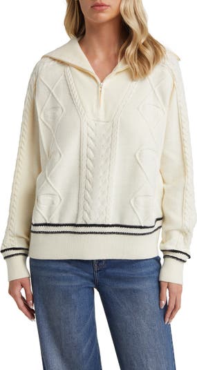 Vigoss Quarter Zip Cable Stitch Sweater | Nordstrom