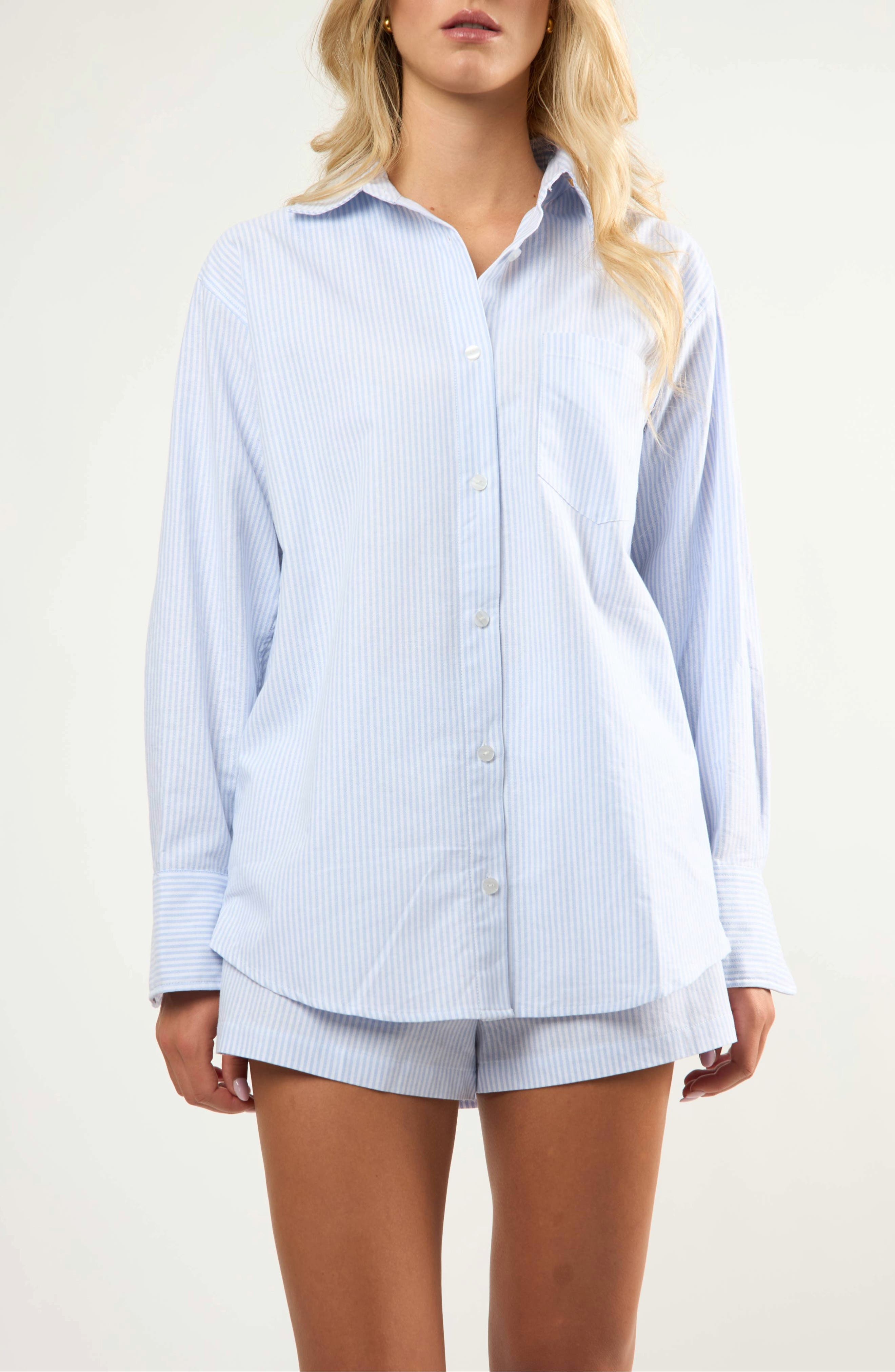 Viens Avec Moi The Hamptons Ocford Cotton Shirt | Nordstrom