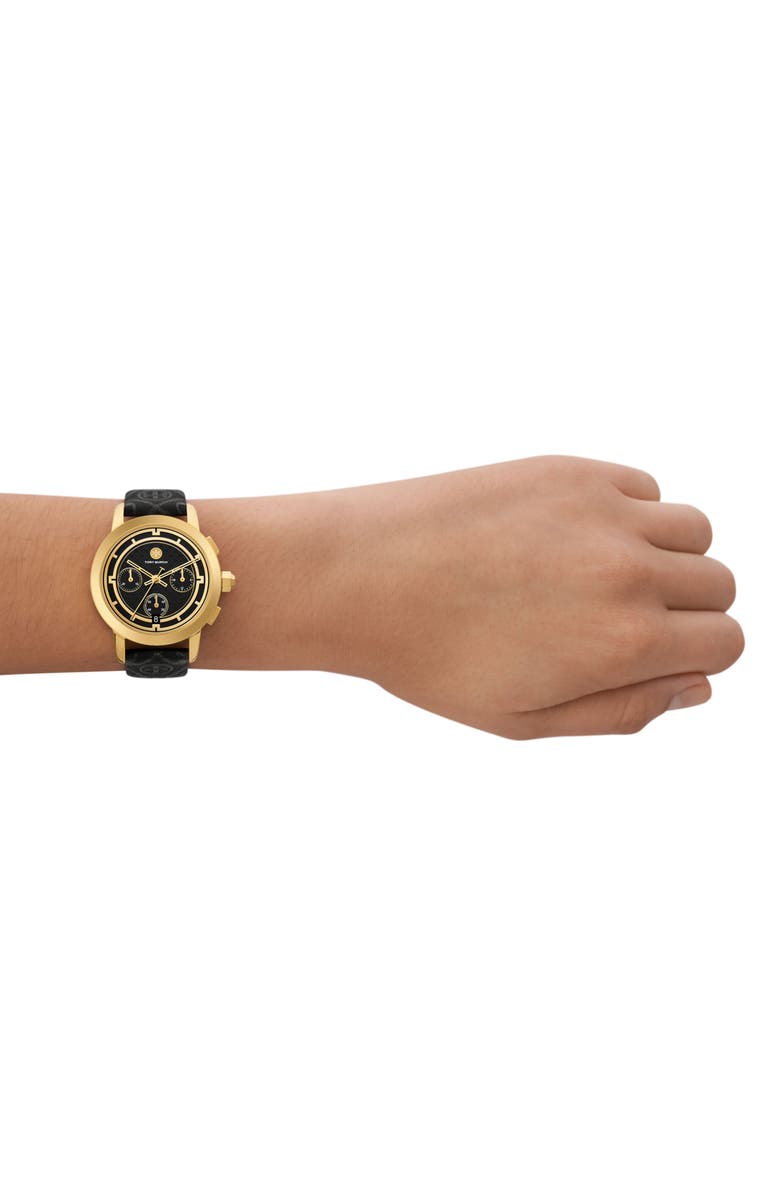 Tory Burch The T-Monogram Chronograph Textile Strap Watch, 37mm | Nordstrom