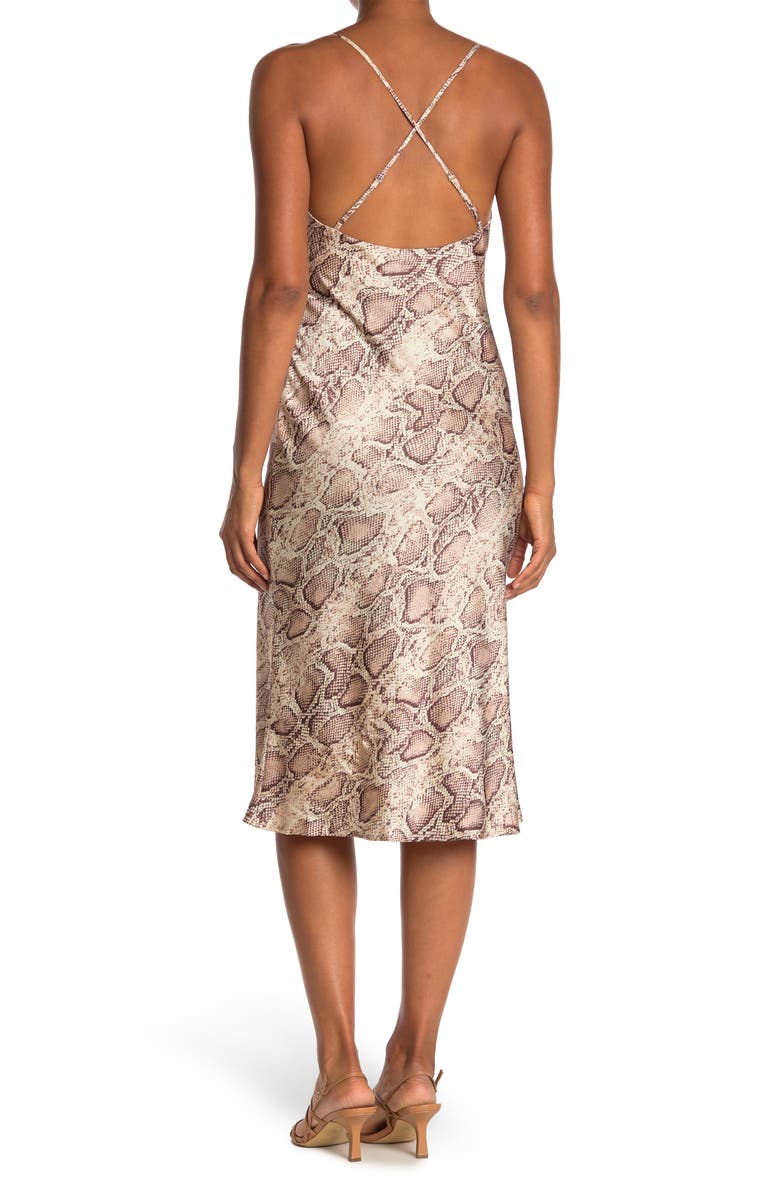 Lovestitch Python Snake Print Cowl Neck Slip Dress | Nordstromrack
