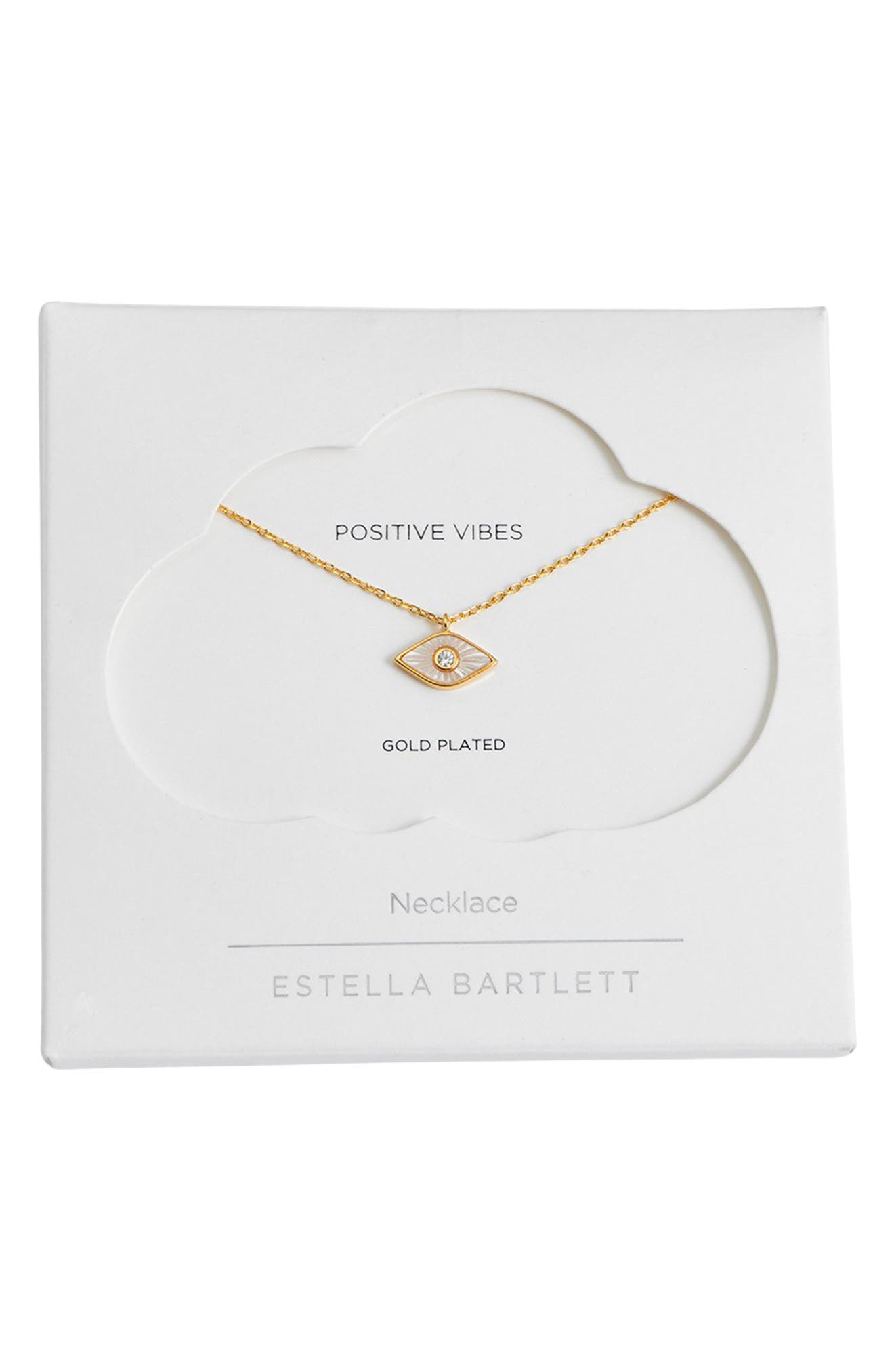 Estella Bartlett Mother-of-Pearl Evil Eye Pendant Necklace | Nordstrom