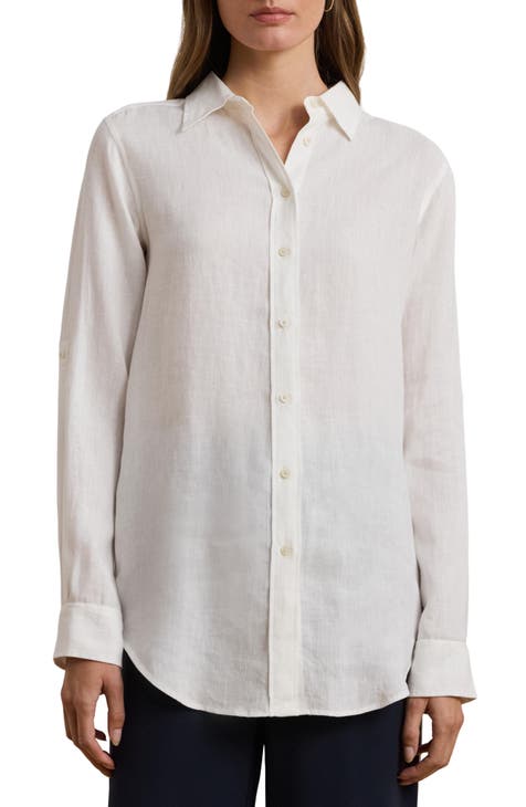Women's 100% Linen Button Up Tops | Nordstrom