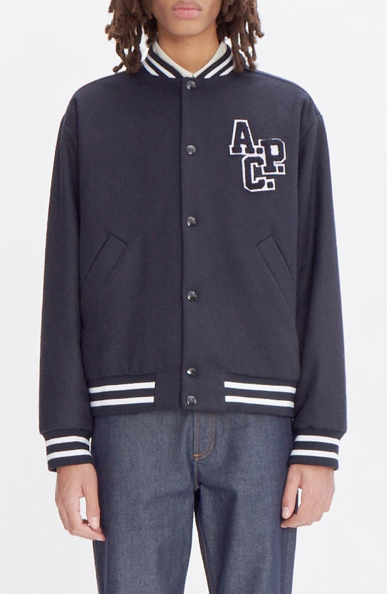 A.P.C. Micky Wool Blend Bomber Jacket | Nordstromrack