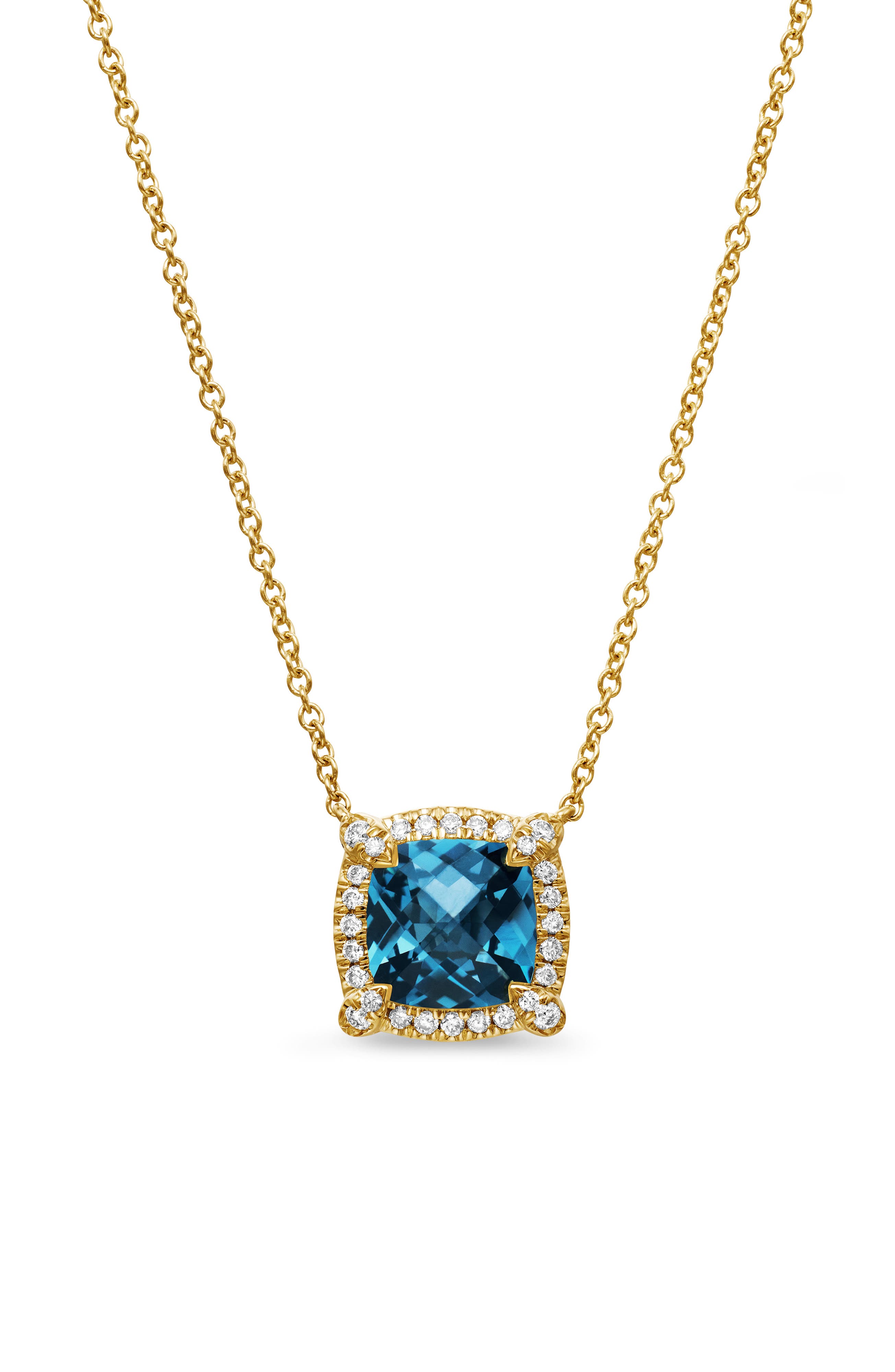 David Yurman Petite Chatelaine® Pavé Bezel Pendant Necklace in 18k Gold ...