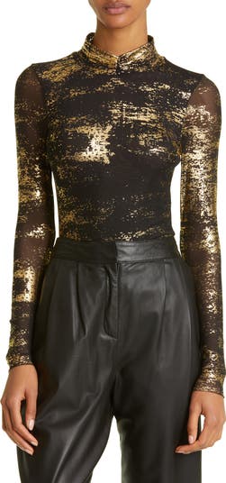 Ted Baker London Sofiy Foil Print Mesh Top | Nordstrom