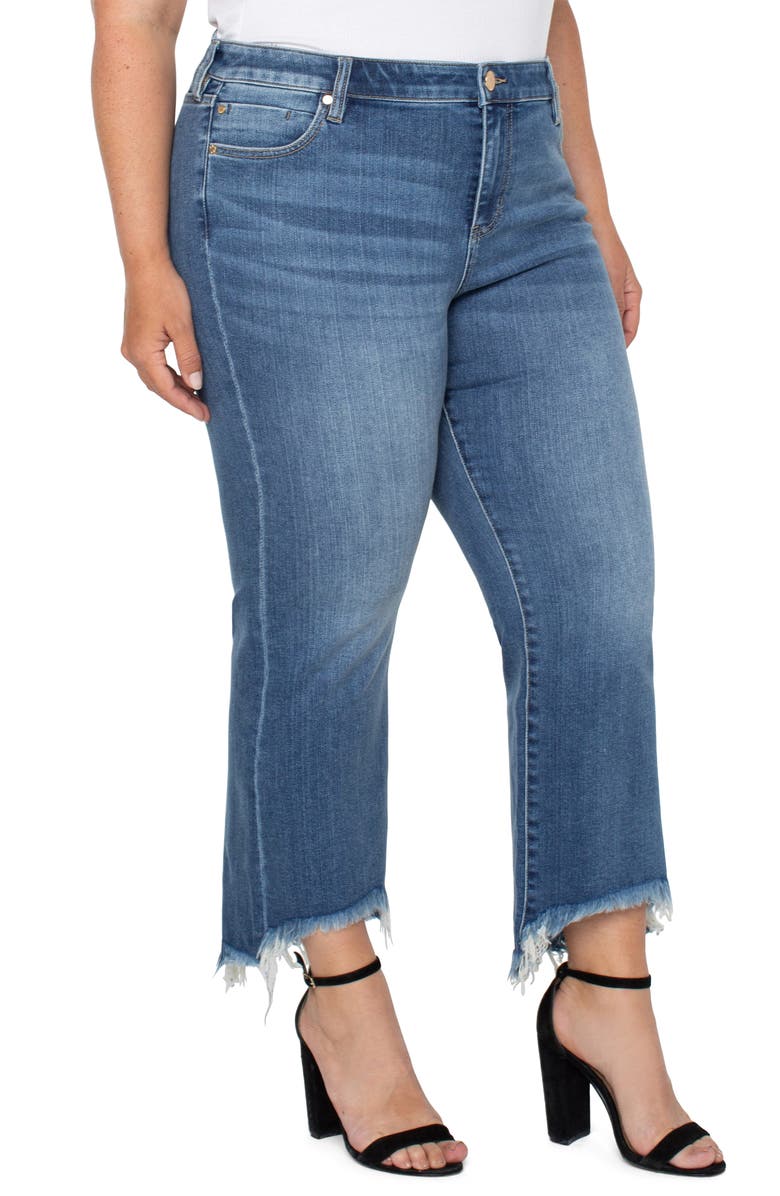 Liverpool Los Angeles Hannah Frayed Crop Flare Jeans | Nordstromrack
