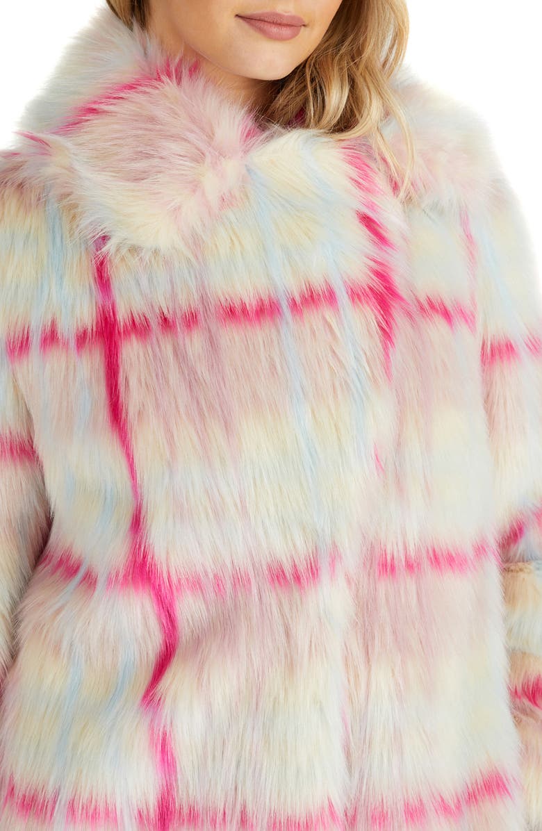 NVLT Plaid Faux Fur Coat | Nordstromrack