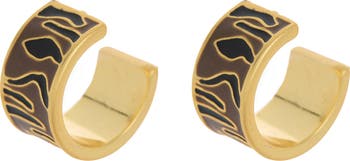 Madewell Leopard Enamel Hoop Earrings | Nordstromrack