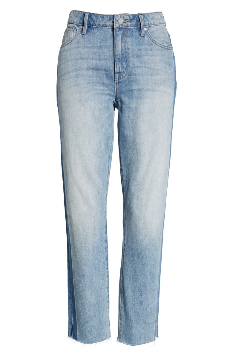 Sanctuary Straight Leg Shadow Stripe Crop Jeans | Nordstrom