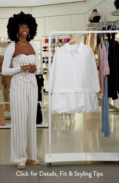 English Factory Bubble Hem Long Sleeve Cotton Shirtdress | Nordstrom