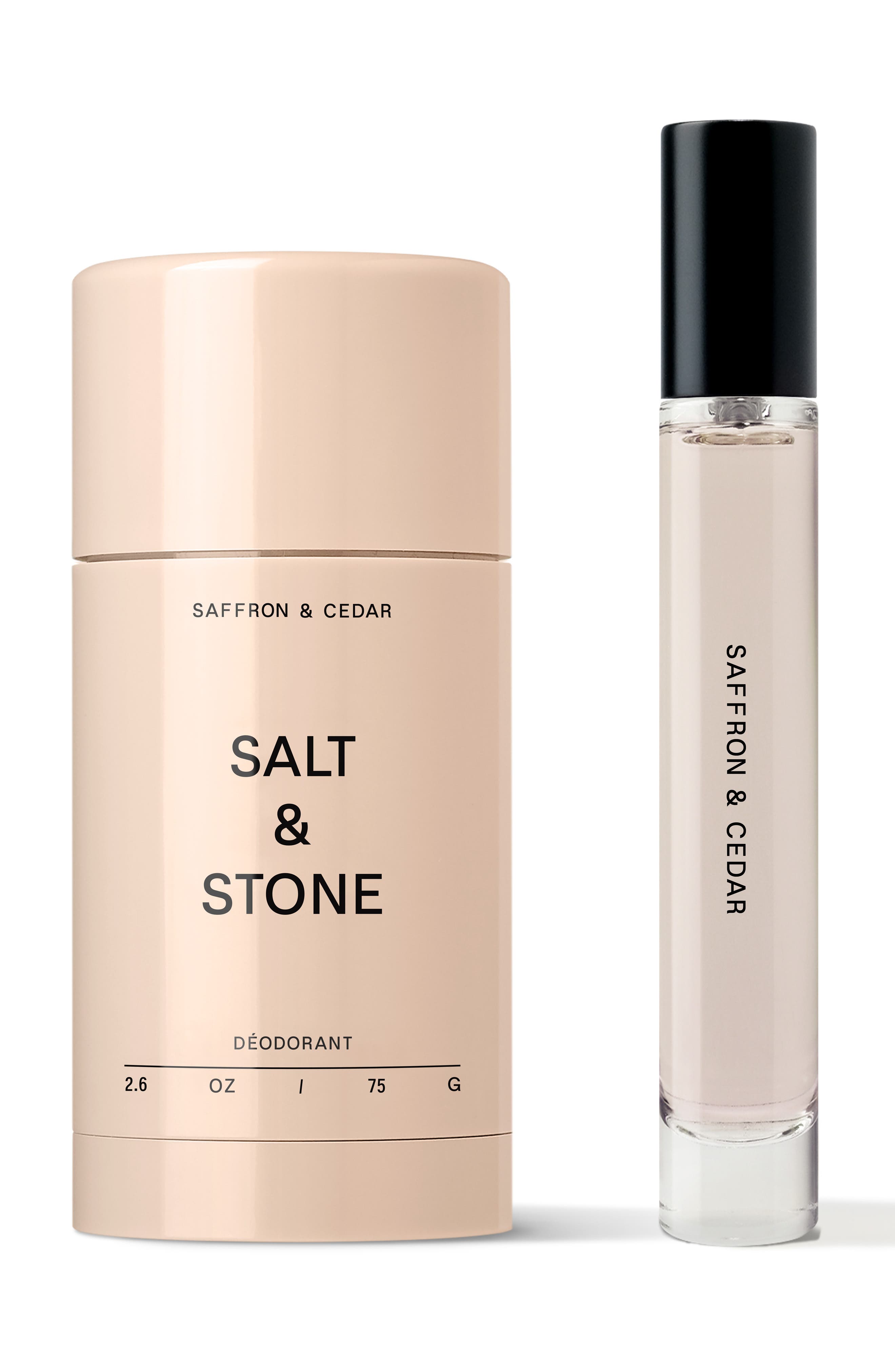 SALT & STONE Saffron & Cedar Deodorant & Mini Body Mist Set $30 Value ...